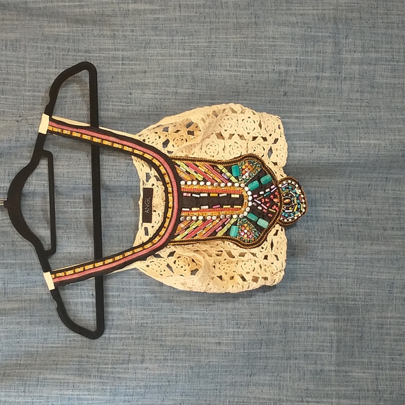 ANGL | Tops | Tribal Indian Turquoise Bohemian Crop Tank Top | Poshmark